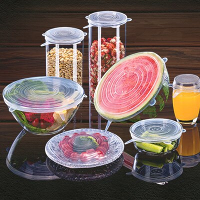 6pcs Silicone Cover Kitchen Para Alimentos Silicone Stretch