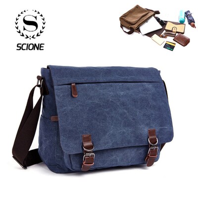 Men Canvas Messenger Bag Vintage Brand Business Casual Trav