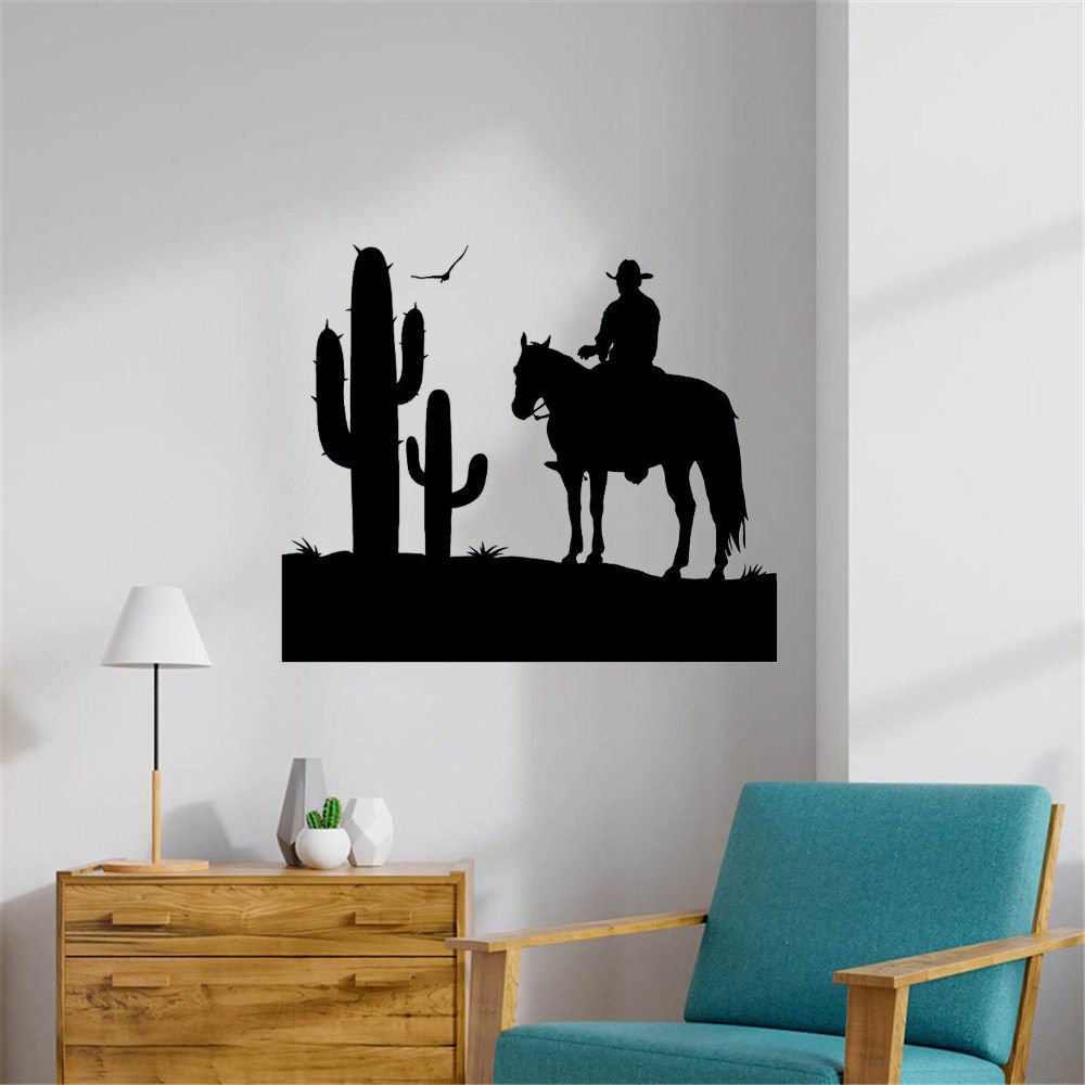 Wall Decal Vinyl Art Home Decor Wall Decal Cowboy Wild West_虎窝淘