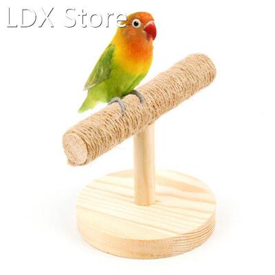 Parrot Wooden Tabletop Perch Toy Bird Stand Training Exercis