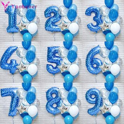 12pcs Number Foil Balloons Birthday Party Decoration Kids