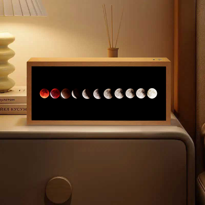 宇宙太空灯光画客厅卧室床头月球星球小夜灯装饰画月亮月食摆件