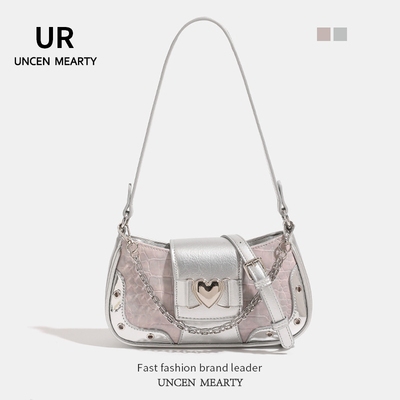 UR女包粉色腋下包甜酷少女2024新款千禧辣妹百搭设计单肩斜挎包包