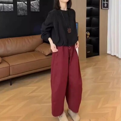 coss koko早秋新款欧货色宽松减龄上衣休闲阔腿裤女