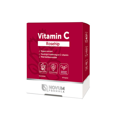 瑞典诺尔健NOVUM维生素C玫瑰果提取维C柑橘生物类黄酮VC缓释60粒