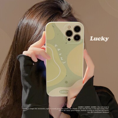 拼色几何14ProMax苹果手机壳iphone15抹茶色13硅胶套12适用高级16