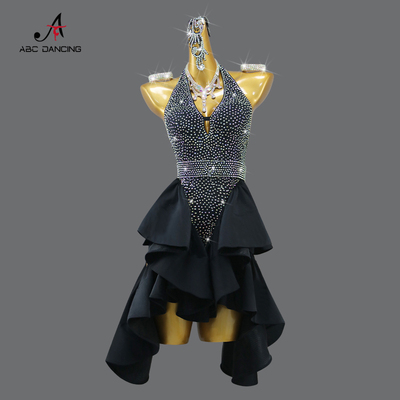 ABCDancing高级黑色舞蹈台演出裙