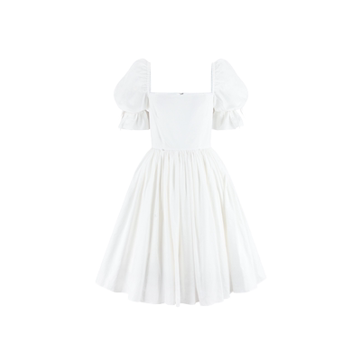 真心系列｜ 象牙白色迷你纯棉连衣裙短款婚纱Selkie collection