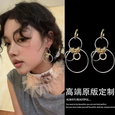 圆月回响/港风ins个性全手工圆圈耳环小众高级感设计气质耳饰