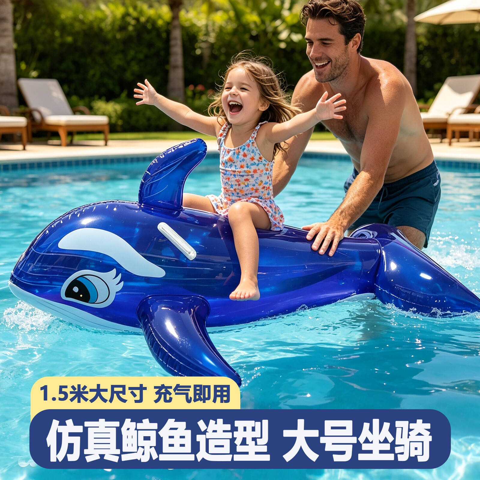 水上浮排充气大水上乐园冲浪大鲸鱼坐骑成人充气浮排充气床