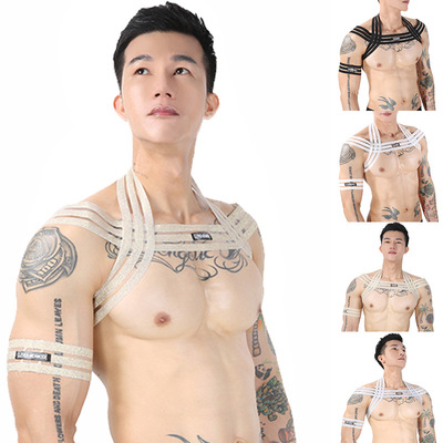 肌肉性感男显大内衣Gcircuit肩带性感胸带酒吧夜店紧身束缚带