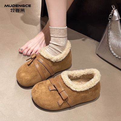 全包加绒勃肯鞋女保暖毛毛一脚蹬