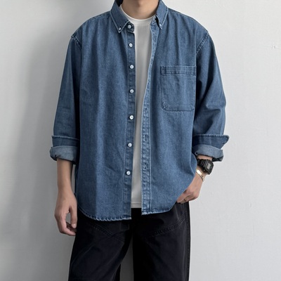 ONUN日系复古水洗工装牛仔衬衫