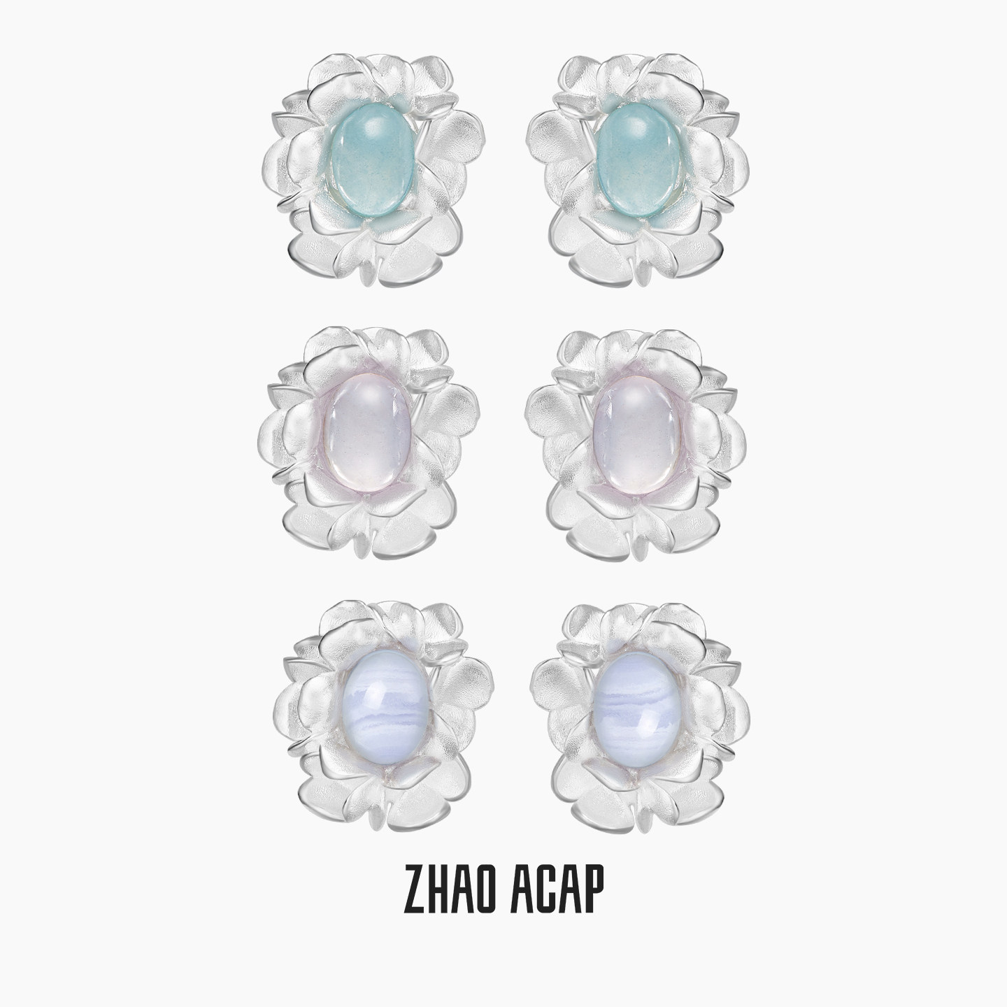 ZHAO ACAP原创设计无尽夏花环耳钉大号