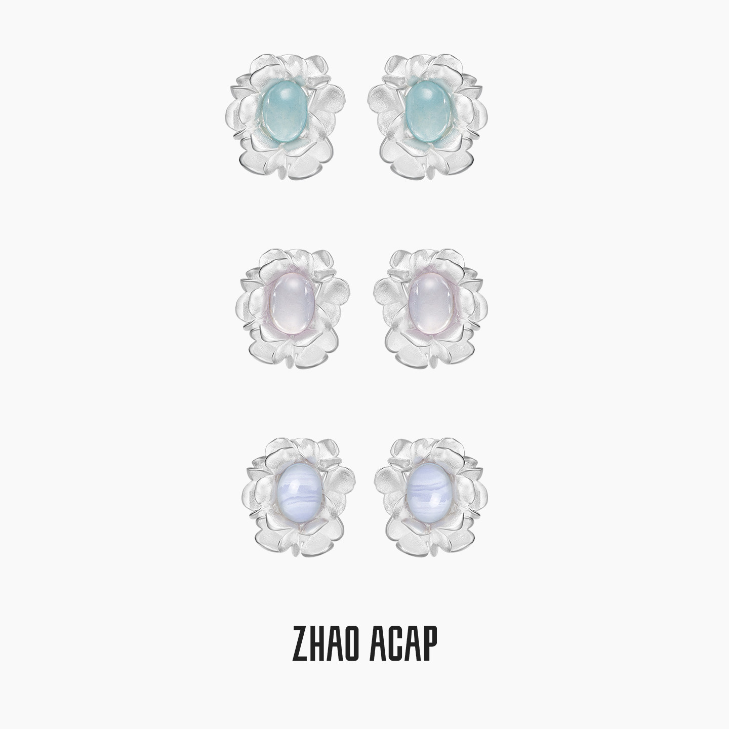 ZHAO ACAP原创设计无尽夏花环耳钉