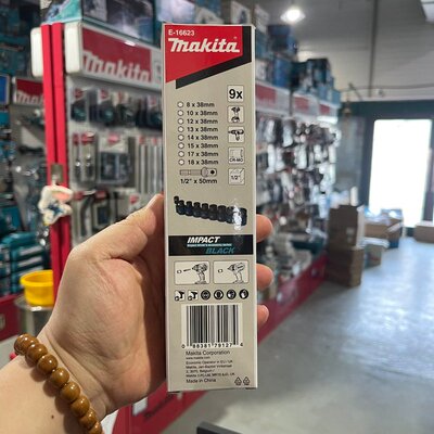 【议价】Makita/牧田E-16623 1/2六角套筒9件套，