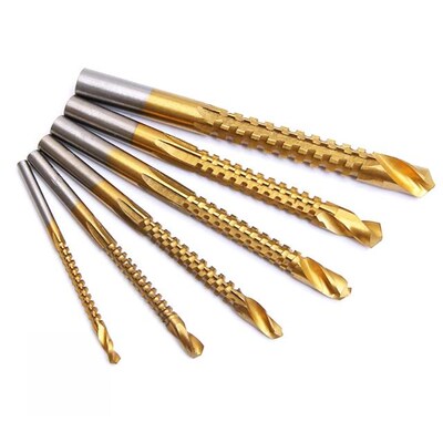 6pcs/set Serrated Drill Bit Twist Drill Household Metal Punc