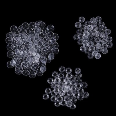 50Pcs New Clear Resin Snap Buttons Plastic Snaps Fasteners P