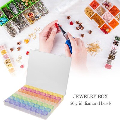 28/56 Grid Diamond Painting Accessory Box Jewelry Box Rhines