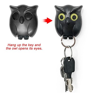 Black Owl Night Wall Magnetic Key Holder Magnets Hold Keycha