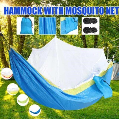 Outdoor Camping Hammocks with Mosquito Net 1-2 Person Portab