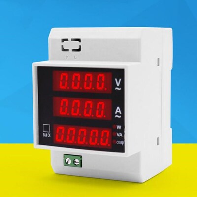 Digital Energy Meter Din Rail LED Active Power Factor Multi-