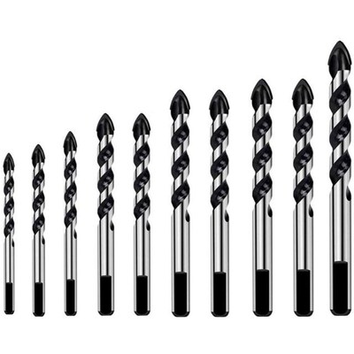 10Pcs Carbide Drill Bit Set 适用于 Ceramic Tile Concrete Gla