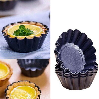 New 1PC Egg Tart Mold Carbon Steel Mini Tart Pans Cupcake No