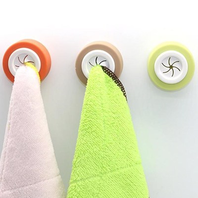 Recableght Round Press Buckle Towel Hanger Self-Adhesive Wal
