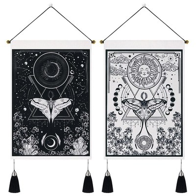 Pack Of 2 Tapestry Sun And Moon Tapestry Moth Tapestries Bla