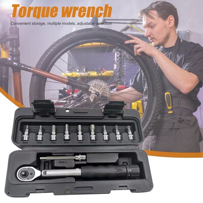 11Pcs 2-14Nm Adjustable Torque Wrench 1/4 inch Drive Bicycle