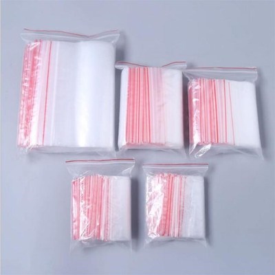 100pcs Zip Bags Clear Food Storage Poly Pouch Package Small