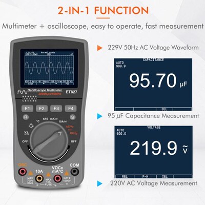 ET827 2 In 1 Portable Multimeter Digital Oscilloscope Intell