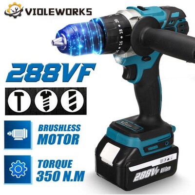 288VF 13mm Cordless Impact Drill 350N.m Brushless Impact Dri