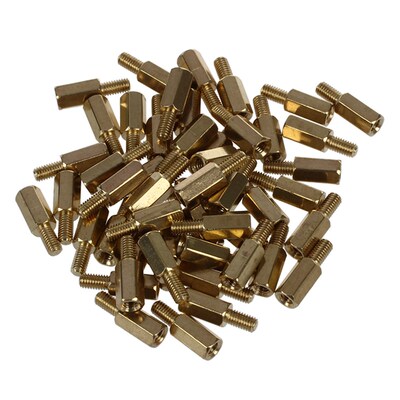 50 Pcs Brass Screw Thread PCB Stand-off Spacer M3 Male x M3