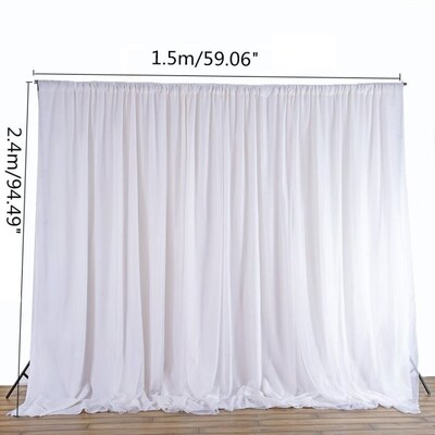 2.4x1.5M Wedding Sheer Silk Drapes Panels Hanging Curtains P