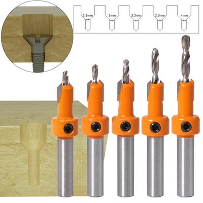 1 Pieces 8mm Shank Woodworking Countersink Router Bit Taper
