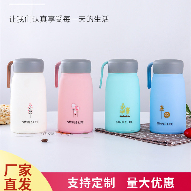 礼品杯子定制小Q杯双层玻璃水杯开业活动带包装可印字logo广告杯