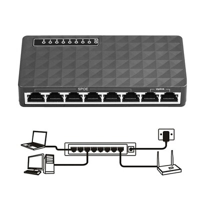 8 Port 10/100 Mbps Gigabit LAN Ethernet Network Switch HUB D