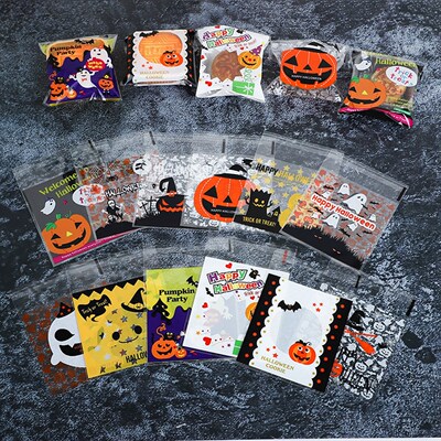 100pcs Halloween Candy Bags Kids Trick or Treat Party Desser