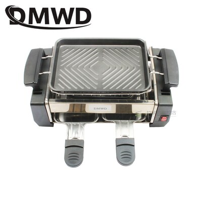 Smokeless Electric Raclette Grill Double Layers Non- BB