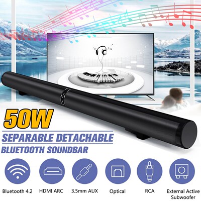 50W 100cm HiFi Detachable Wireless bluetooth Soundbar Speake