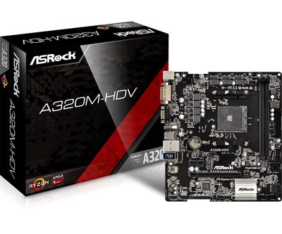 Full new ASROCK AMD A320 Chipset AM4 Interface A320M-HDV Des