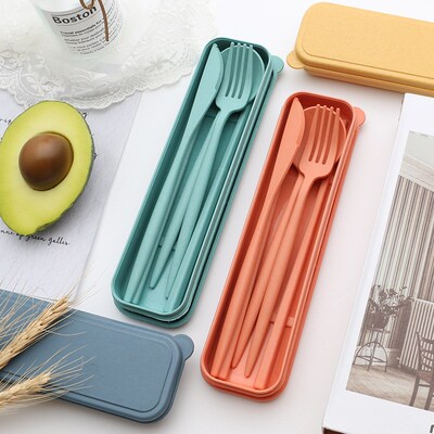 New Wheat Straw Cutlery Set Creative Cutlery Fork Spoon And