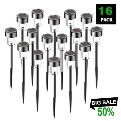 Solar Pathway Lights 16 Pack Led Walkway Lights Stainless St