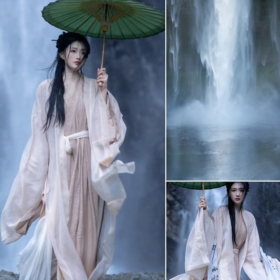 影楼婚纱摄影山水瀑布古风