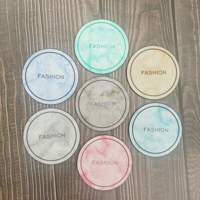 Marble PU Leather Waterproof AntiSlip Round Coaster with Col
