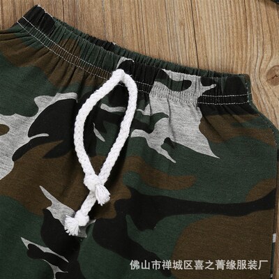 Camouflage Tshirt Long Pants Sets for Boys Spring Autumn Inf
