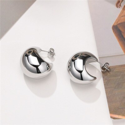 Minimalist Chic Asymmetric Spherical JoongKi Earrings Metal