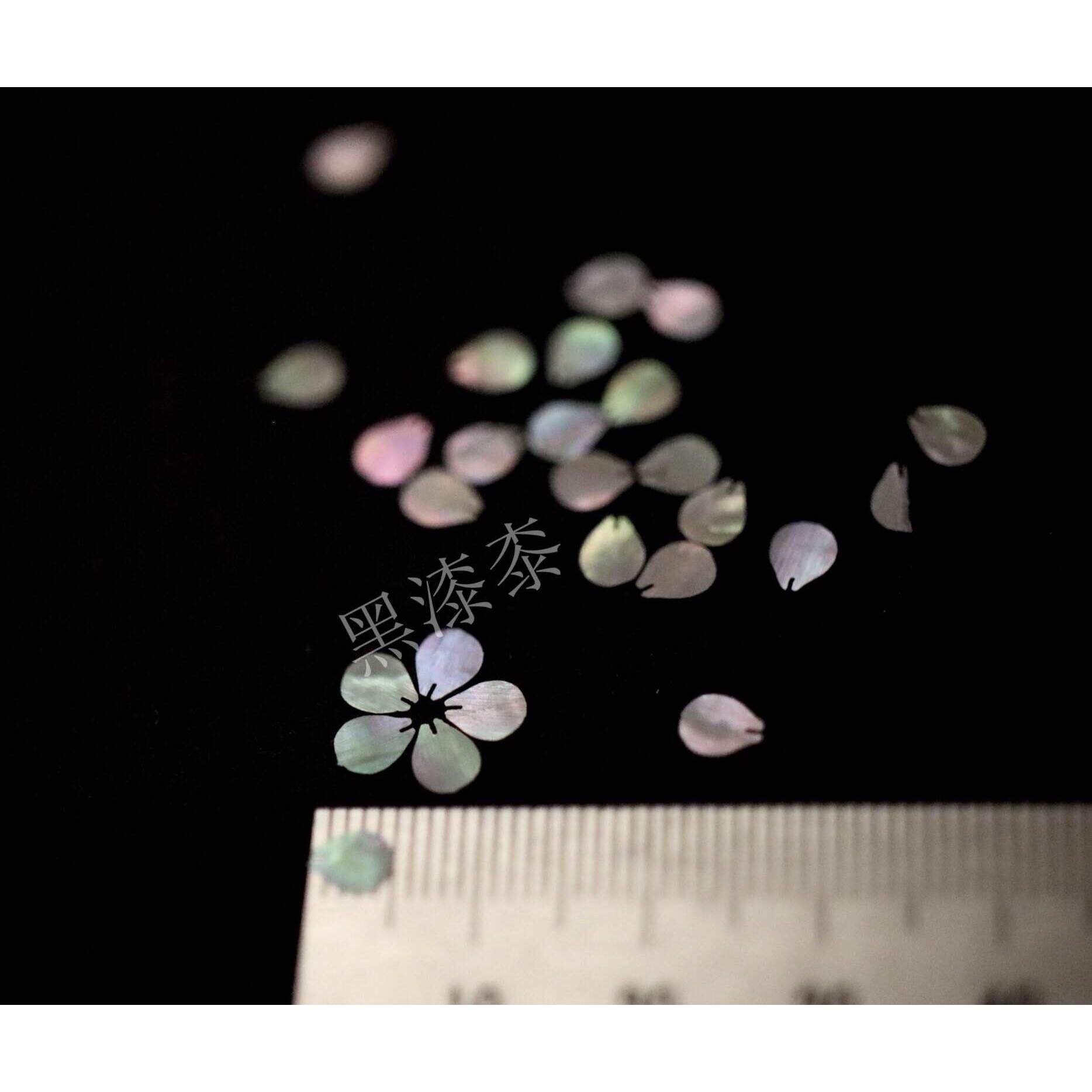 梅花形 传统螺钿花黑漆漆大漆漆器镶嵌素材漆画材料